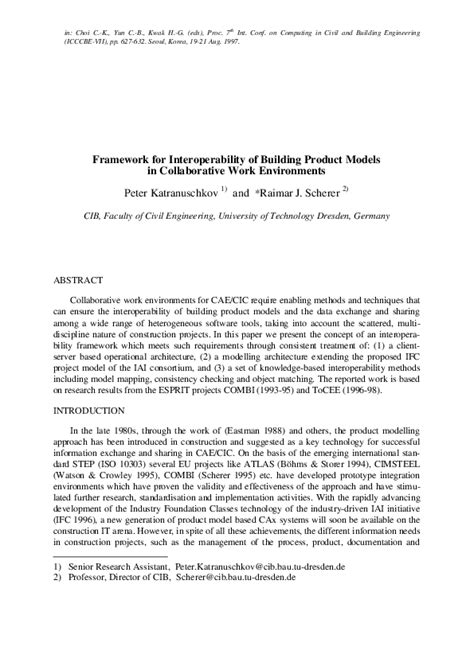 pdf framework for interoperability of building product models in