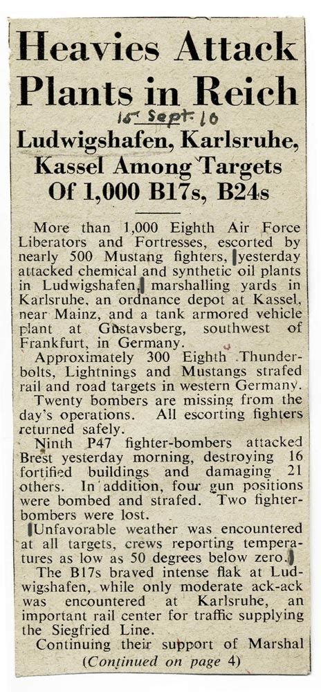 Charles E Cushing World War Ii Sortie Record