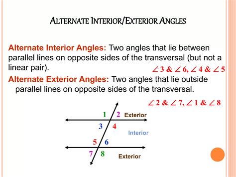 Angles Formed By Parallel Lines Cut By A Transversal Pptx Science
