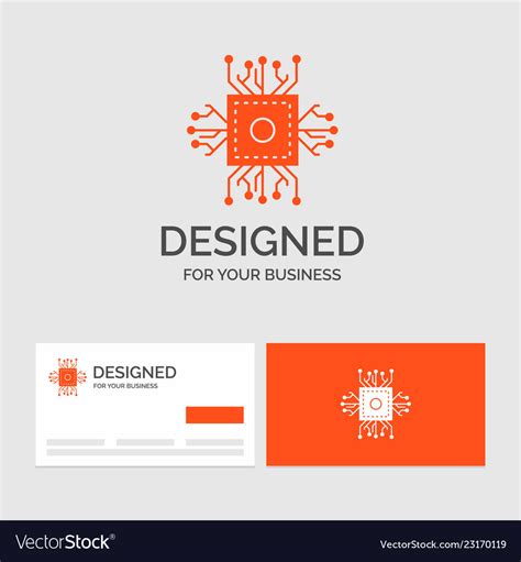 Business Logo Template For Chip Cpu Microchip Vector Image