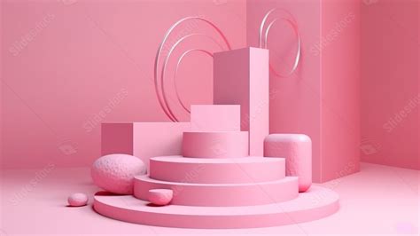 A Pink Displaying Geometric Shapes Powerpoint Background For Free