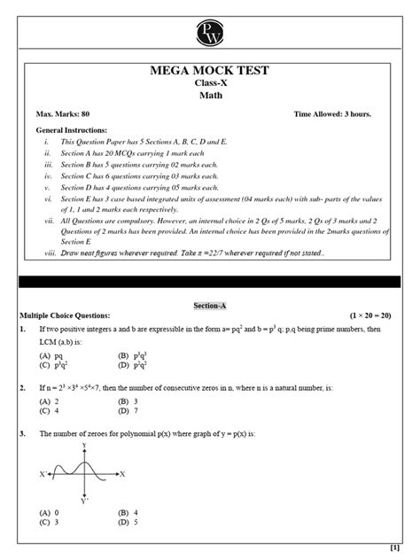 6503504e2b72020018ed98ab Mega Mock Test Paper 05 Maths Test Paper Solutions Pdf