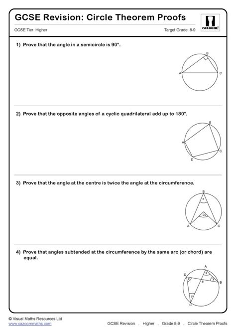 Circle Theorem Proofs Gcse Questions Gcse Revision Questions