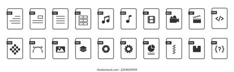 File Format Icons Document Format Set Stock Vector Royalty Free
