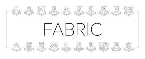 Premium Vector Fabrics Properties Collection Icons Set Vector