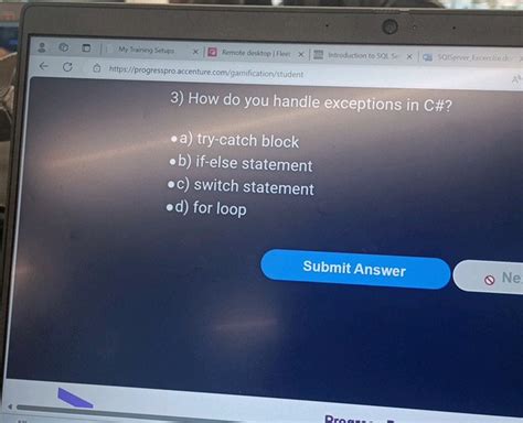 3 How Do You Handle Exceptions In C A Try Catch Block B If Else