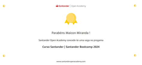 Estou Muito Feliz Que Fui Selecionado Para O Bootcamp Da Santander Open Academy Na Trilha De