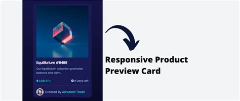 Responsive Product Preview Card Using Html And Css Dev Community
