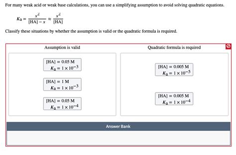 Solved For Many Weak Acid Or Weak Base Calculations You Can Chegg Com