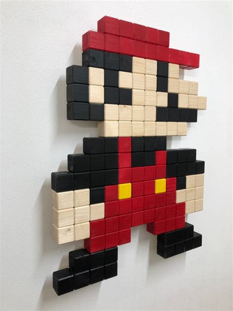 Super Mario Pixel Art Frame Coat Rack Entryway Coat Hanger Etsy