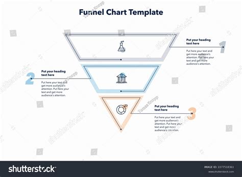 Funnel Chart Template Three Colorful Sections Stock Vector Royalty Free Shutterstock