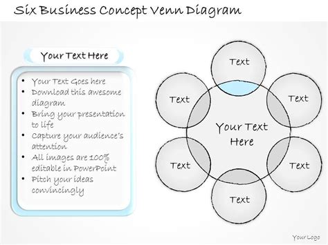 2502 Business Ppt Diagram Six Business Concept Venn Diagram Powerpoint Template PowerPoint