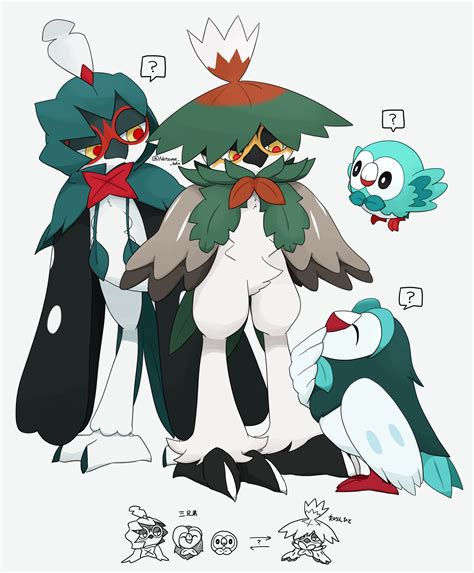 Hidane Natsume Hdn Dartrix Decidueye Hisuian Decidueye Rowlet