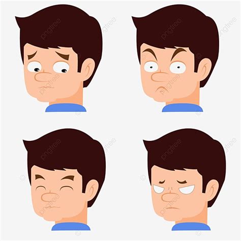 캐릭터 남자 표정 변화 그 남자 플랫 안녕 Png 일러스트 및 벡터 에 대한 무료 다운로드 Pngtree