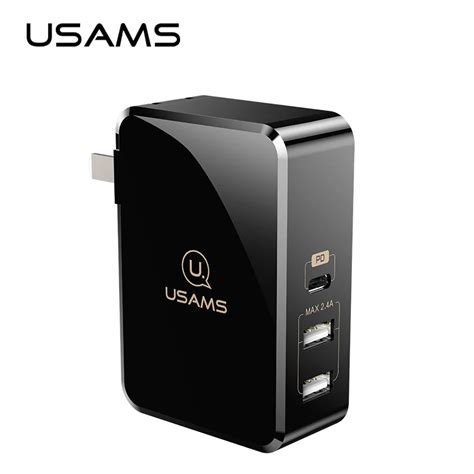 Usams Pd Fast Charger Us Charger With Type C Dual Usb Output Charger V A For Iphone X