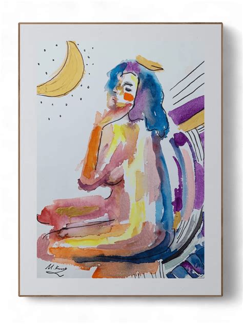 Abstract Giclée Art Print Nude Woman ‘moonlight Story