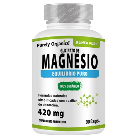 Glicinato De Magnesio Pure 90 Cápsulas Purelyorganics