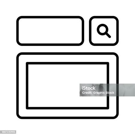 이 아름답게 디자인 된 웹 사이트 와이어 프레임 와이어 프레임 레이아웃 템플릿 아이콘을 살펴보십시오 0명에 대한 스톡 벡터 아트