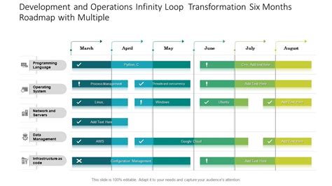 Development And Operations Infinity Loop Transformation Six Months Roadmap With Multiple Rules