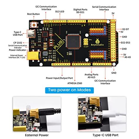KEYESTUDIO Starter Kit For Arduino MEGA Plus Board Detailed Tutorials Compatible With