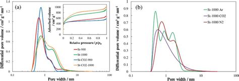 A Differential Pore Size Distribution Vs Pore Width Plots Obtained