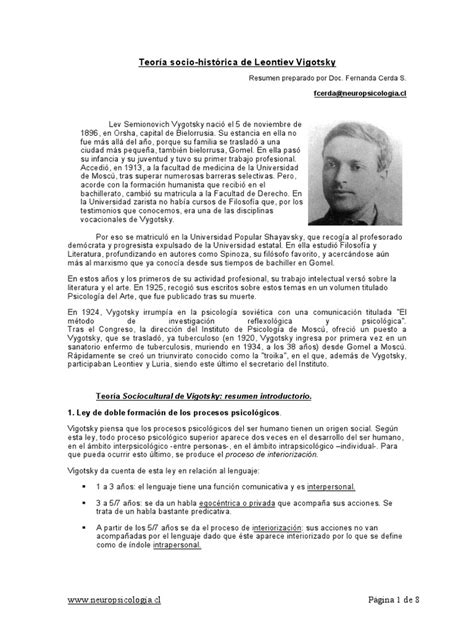 Teoría Socio Histórica De Leontiev Vigotsky Pdf Pdf Aprendizaje