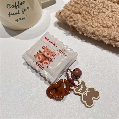 깜짝세일 단 일주일간당일출고 브라운 곰돌이 봉지 에어팟케이스키링포함 에이블리