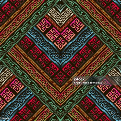 자 수 화려한 3d 기하학적 벡터 원활한 패턴입니다 그리스어 키 미 앤 더 그런 지 배경입니다 추상 태피 스 트리 에스닉 스타일