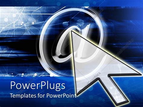 PowerPoint Template Graphics Of A Cursor Pointing At A Metallic Symbol 11099