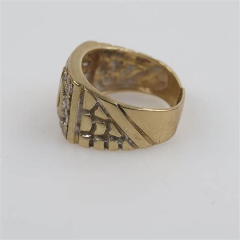 10kt Gold Clear Stone Dad Ring Property Room