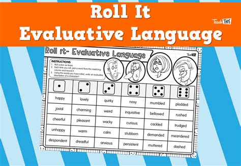 Roll It Evaluative Language Teacher Resources And Classroom Games Teach This