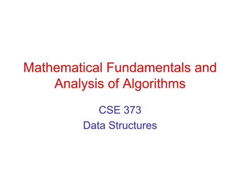 Pdf Math Fundamentals And Algorithm Analysis Dokumentips