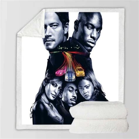 2 Fast 2 Furious Paul Walker Movie Sherpa Fleece Blanket