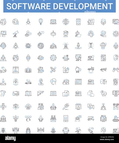 Software Development Outline Icons Collection Software Development Coding Programming