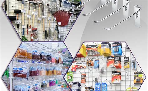 Ignpion 35 Pieces Metal Gridwall Hooks Black Notch Display Hooks Gridwall Panel Hooks