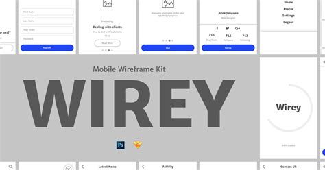 Wirey Mobile Wireframe Kit Ux And Ui Kits Ft Ux And Wireframe Envato