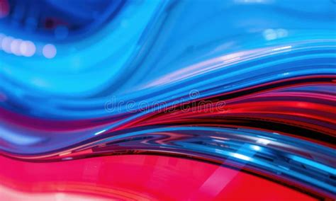 Colorful Abstract Glass Design Featuring Vibrant Blue And Red Waves