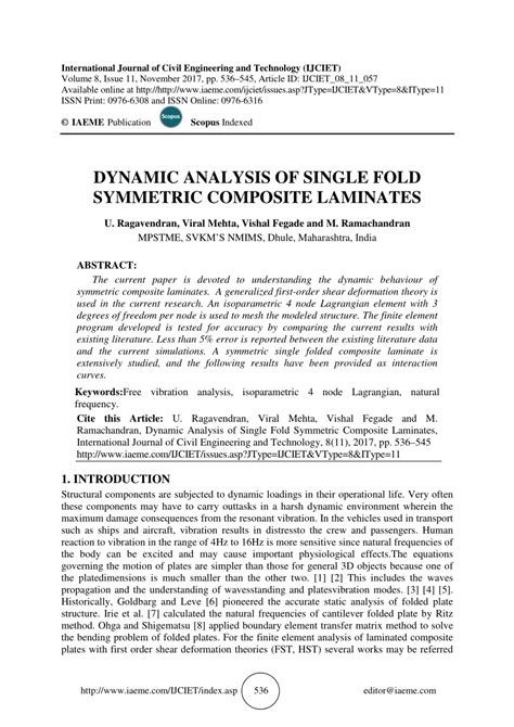 Pdf Dynamic Analysis Of Single Fold Symmetric Composite Laminates