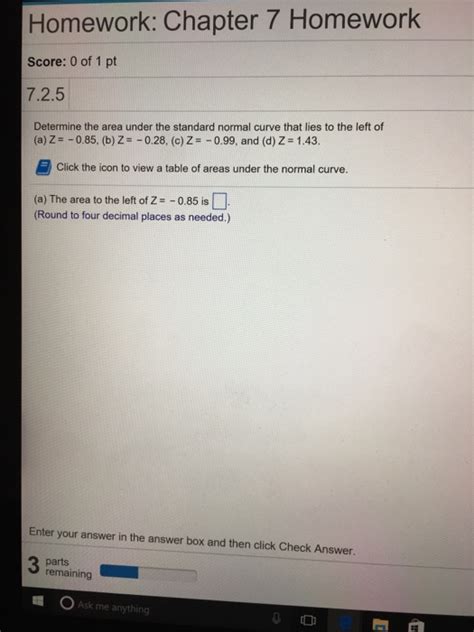 Solved Determine The Area Under The Standard Normal Curve