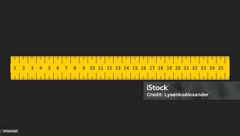 노란 통치자입니다 측정 벡터 일러스트 레이 션의 악기입니다 고립 색상에 대한 스톡 벡터 아트 및 기타 이미지 고립 색상 교육 규모 Istock