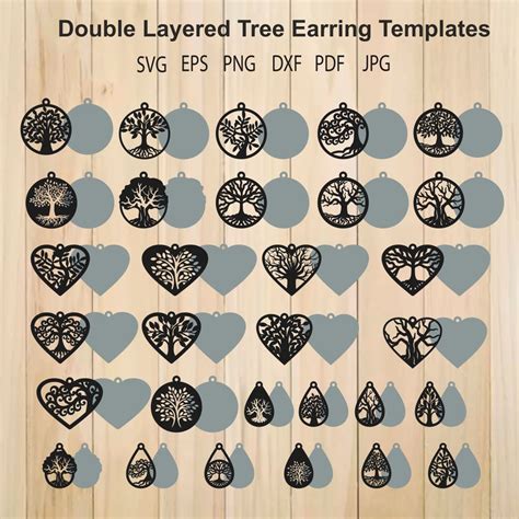Tree Earring SVG Templates Earrings SVG Tree Of Life Earri Inspire Uplift