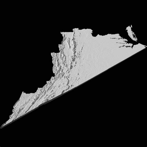 3d Printable Usa State Of Virginia Topographic Map 3d Terrain