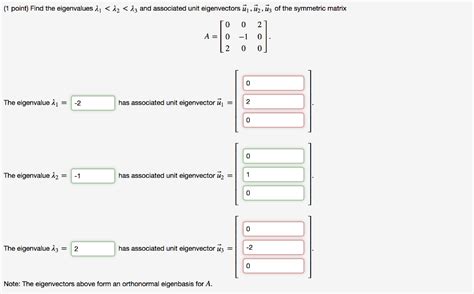 Solved 1 Point Find The Eigenvalues λ