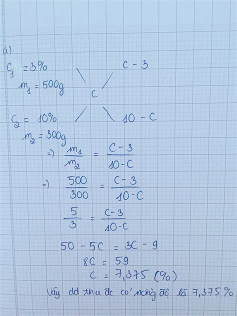 8 Có 2 Dd Naoh 3 And 10 A Trộn 500 G Dd 3 Với 300g Dd Naoh 10 Thì