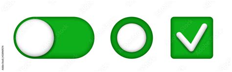 Vecteur Stock User Interface Design Elements Toggle Button Radio Button And Checkbox Vector