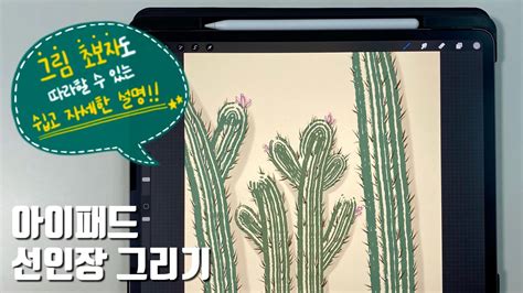 프로크리에이트 강좌 🍎 아이패드 그림 그리기 그림 초보도 그릴 수 있는 선인장 그리기 🌵 Procreate Drawing
