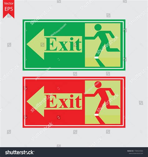Radium Sticker Exit Sign Entry Exit Stock Vector Royalty Free 1784024969 Shutterstock