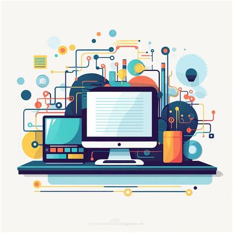 Premium Vector Computer Technology Pc Screen Desktop Isolated