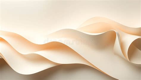 Abstract Beige Paper Waves Elegant Curving Layers Soft Hues
