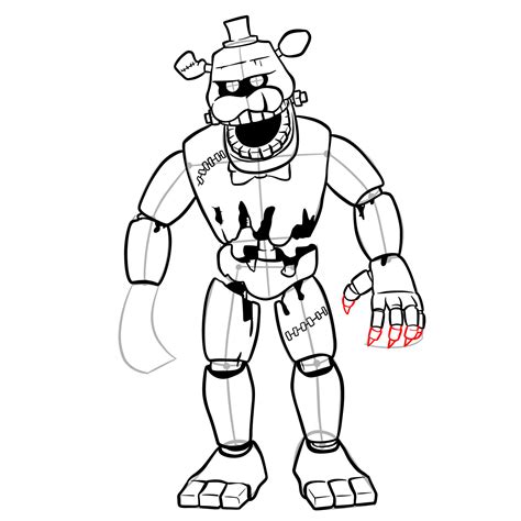 How To Draw Dreadbear Fnaf Sketchok Easy Drawing Guides